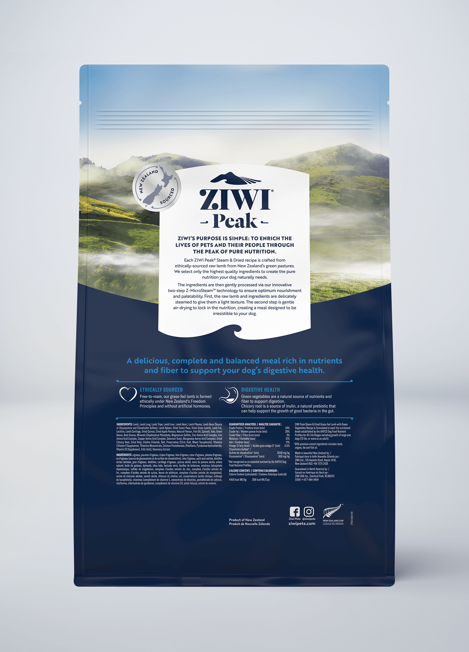 Steam & Dried Lamb with Green Vegetables Recipe for dogs | ZIWI® Global