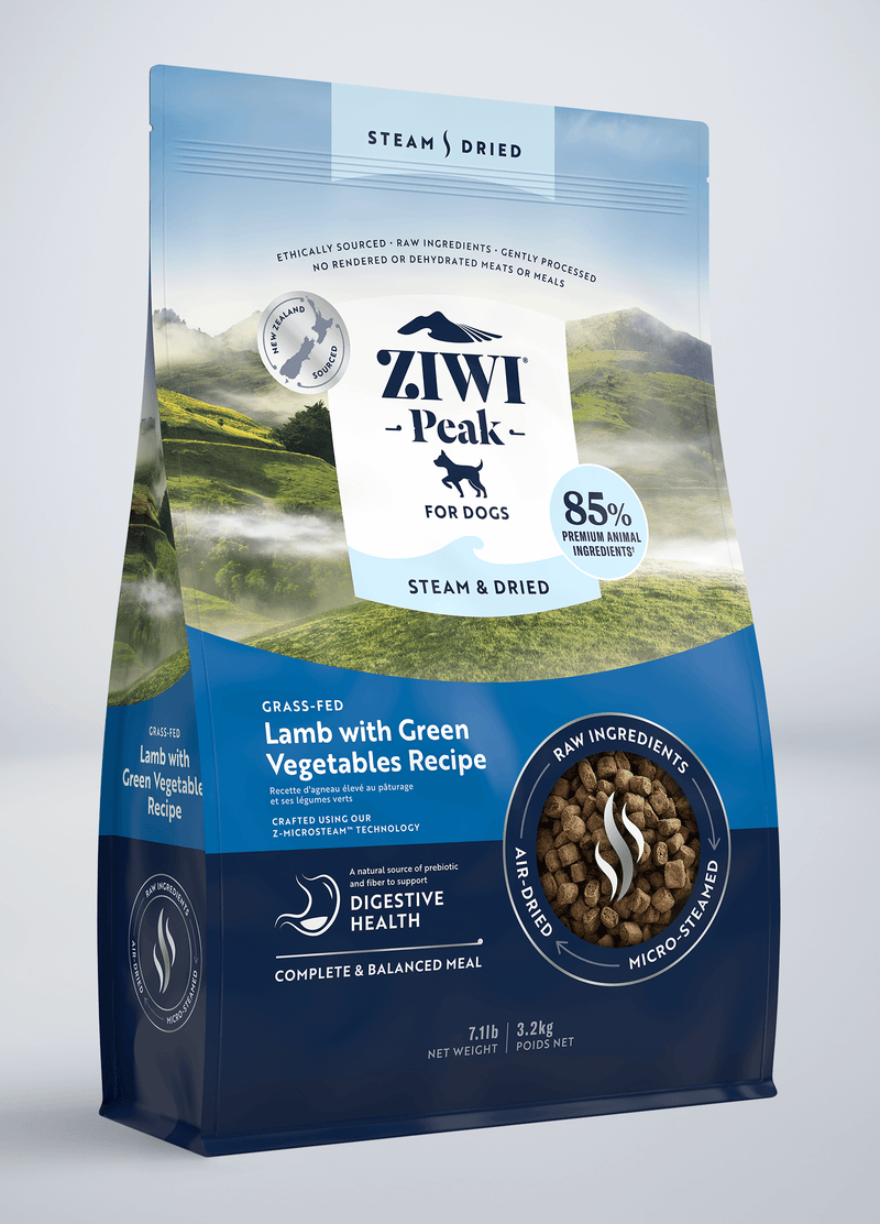 Steam & Dried Lamb with Green Vegetables Recipe for dogs | ZIWI® Global